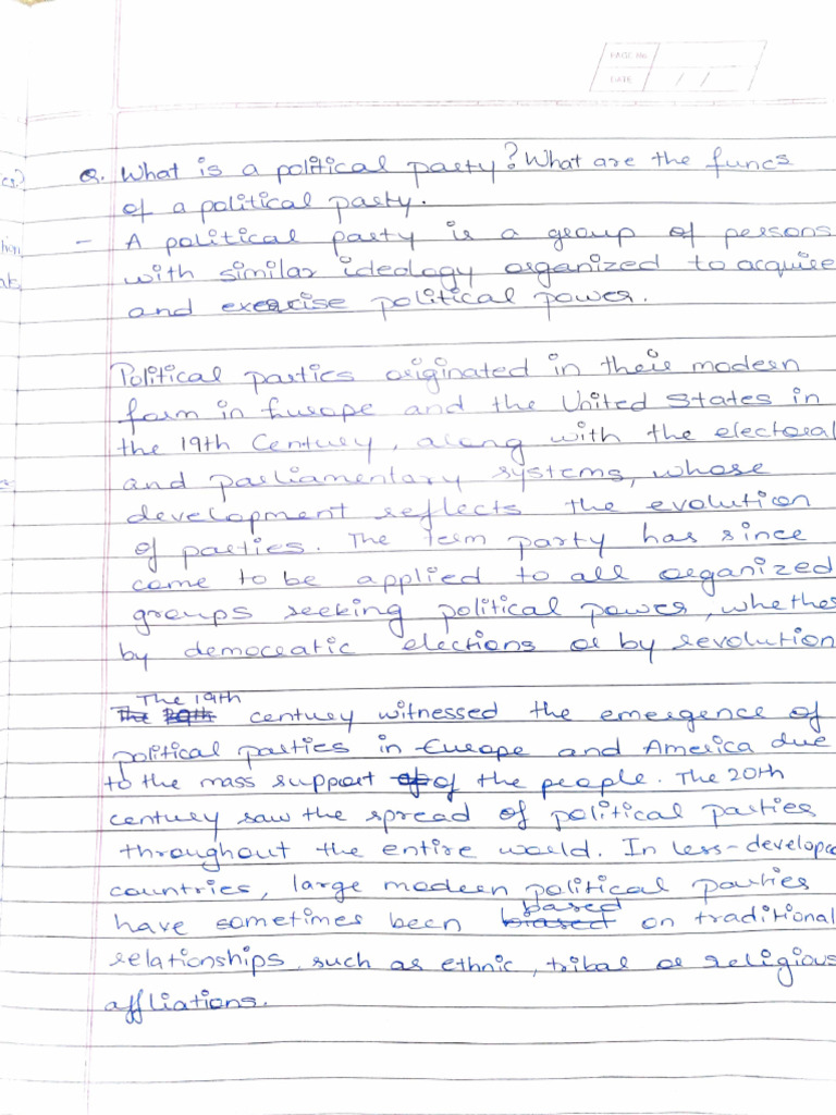 Functions of Political Parties | PDF