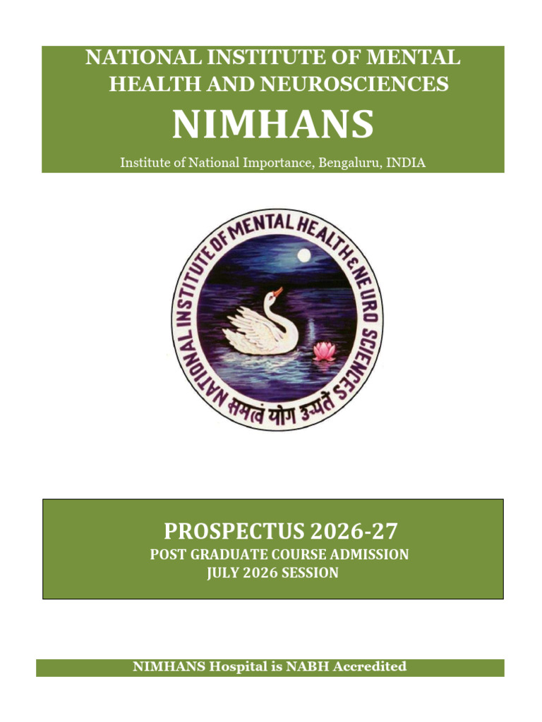 Nimhans: National Institute of Mental Health and Neuro Sciences | PDF ...