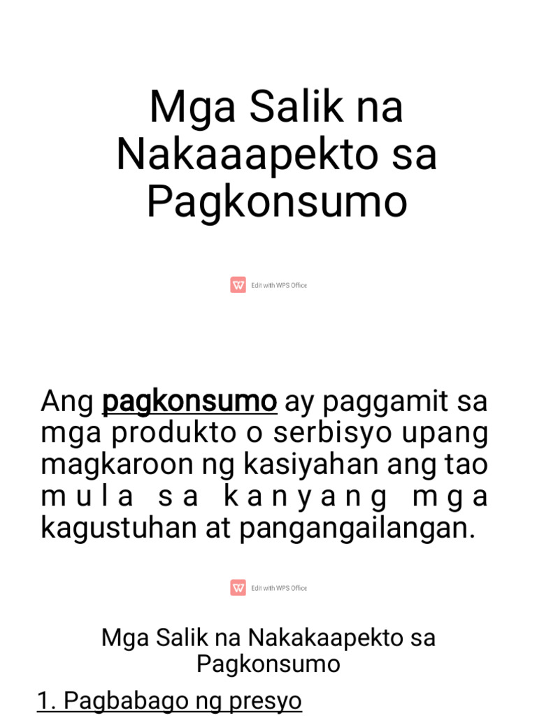 Mga-Salik-na-Nakaaapekto-sa-Pagkonsumo | PDF