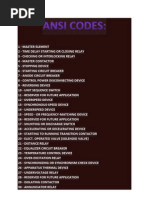ANSI Codes For Protection Functions | PDF | Relay | Switch