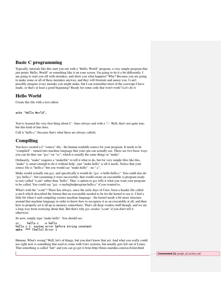 C Basics | PDF | C (Programming Language) | Computer Architecture