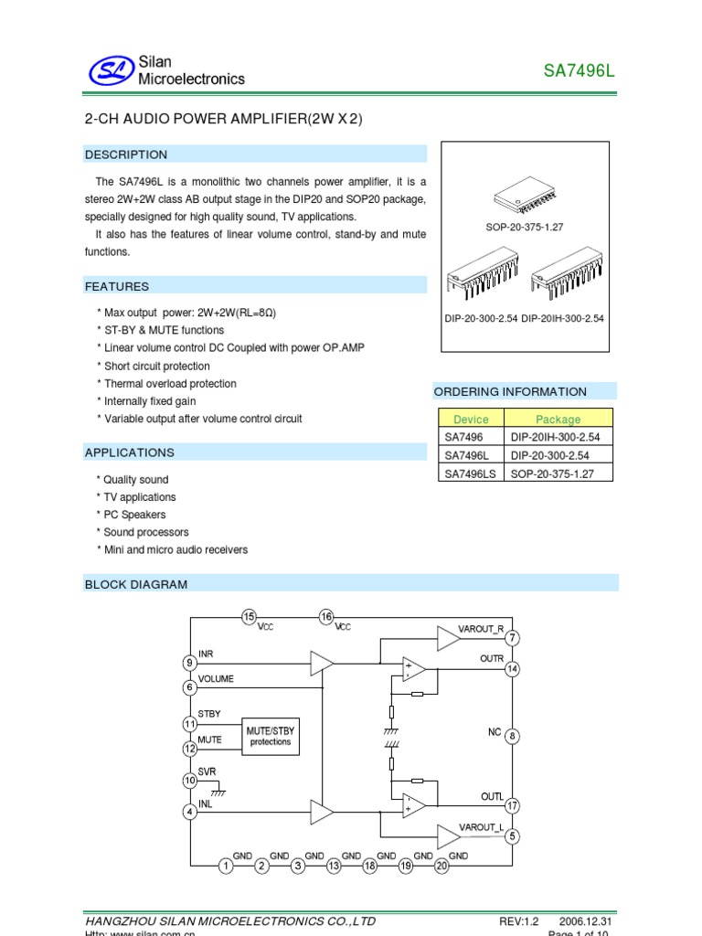 Data Sheet | Amplifier | Electrical Engineering