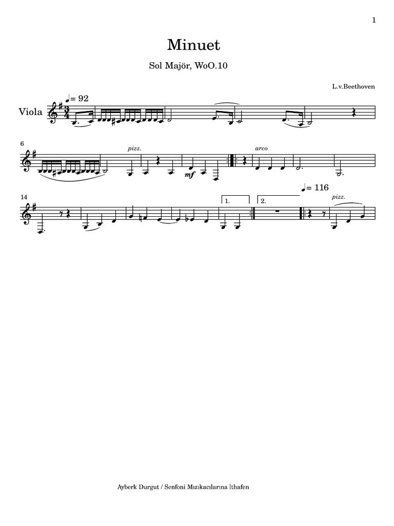 Minuet - Viola | PDF