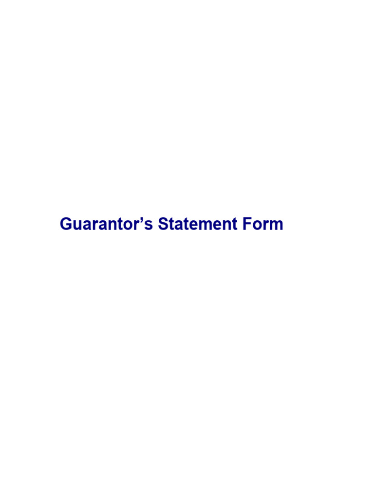 Guarantors Statement Form | PDF