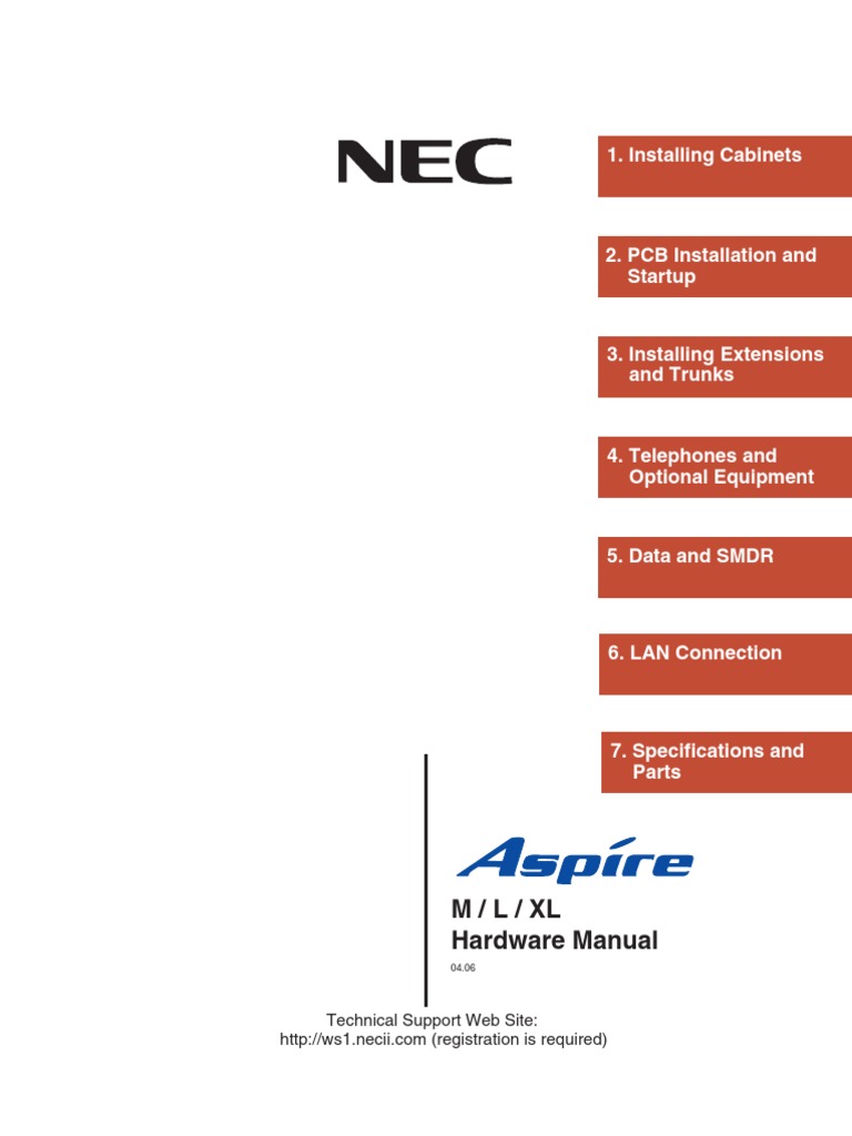 NEC Aspire Hardware Manual | PDF | Cabinetry | Battery Charger