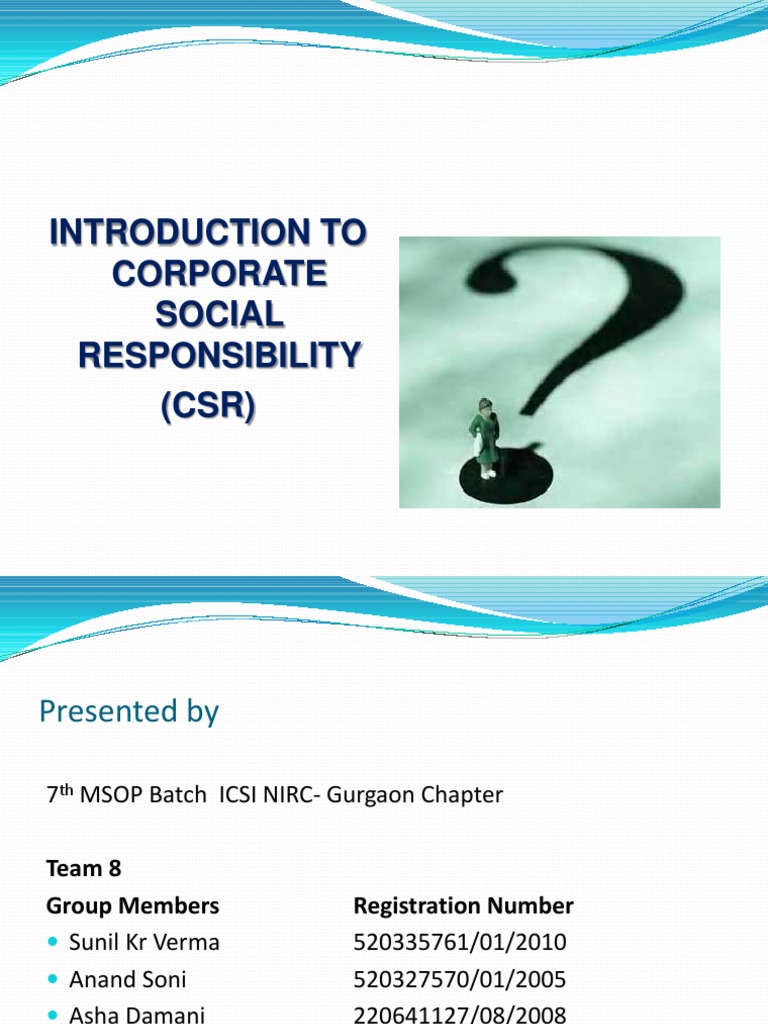 CSR IV Presentation Finl | PDF | Corporate Social Responsibility ...