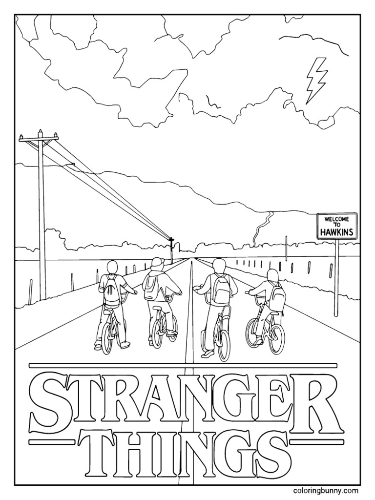 Stranger Things Welcome to Hawkins Coloring Pages 1 | PDF