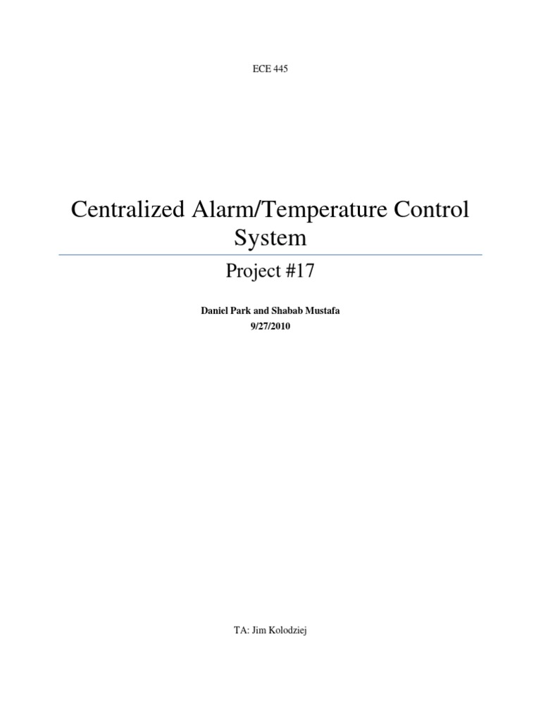 Centralized Alarm/Temperature Control System: Project #17 | PDF | Pic ...