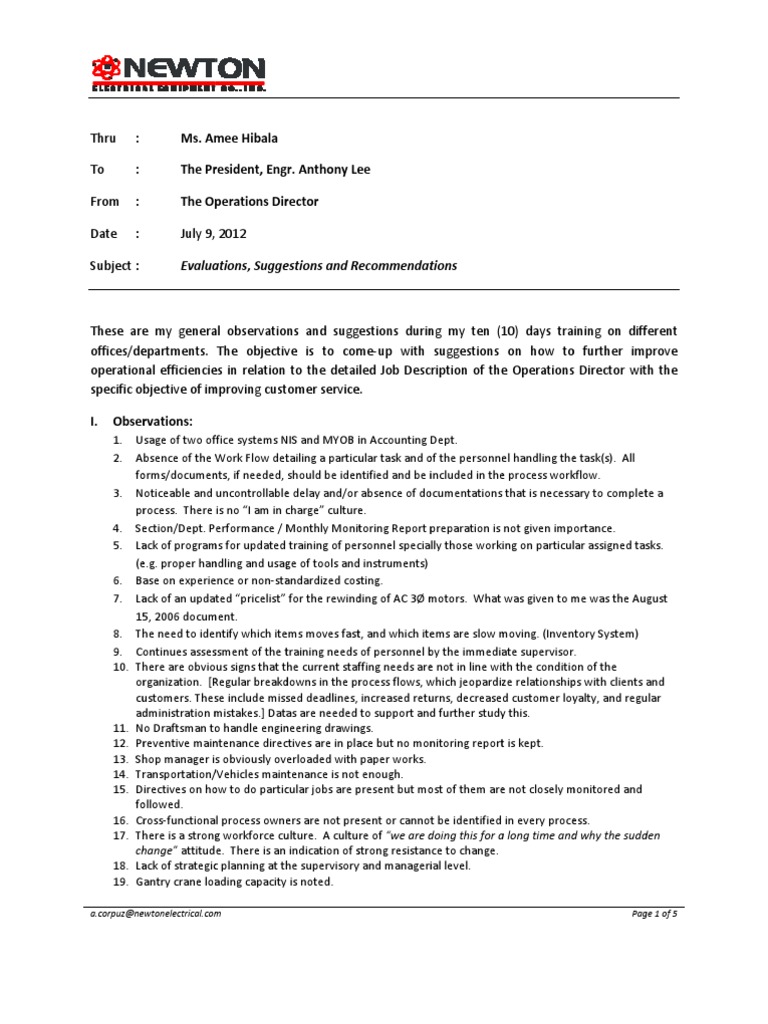 Office Operations Report | PDF | Business | Labour