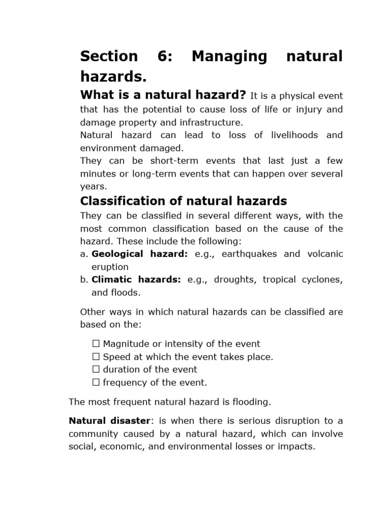 _Managing Natural Hazards Part 1 | PDF | Plate Tectonics | Volcano