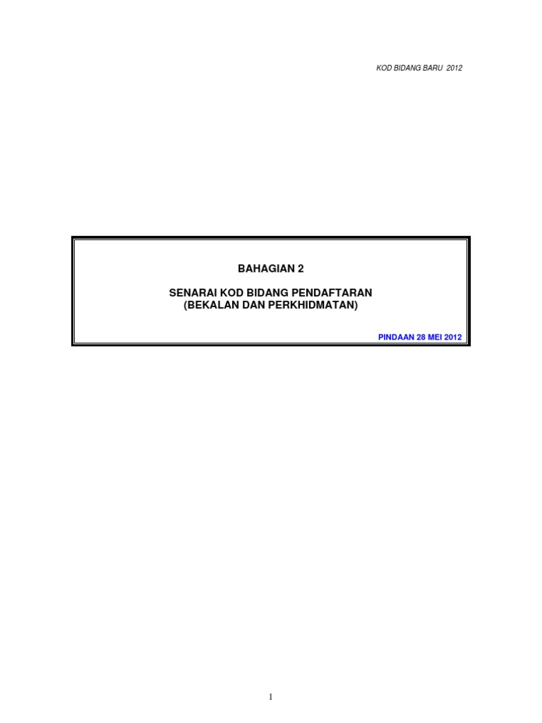 Senarai Kod Bidang | PDF