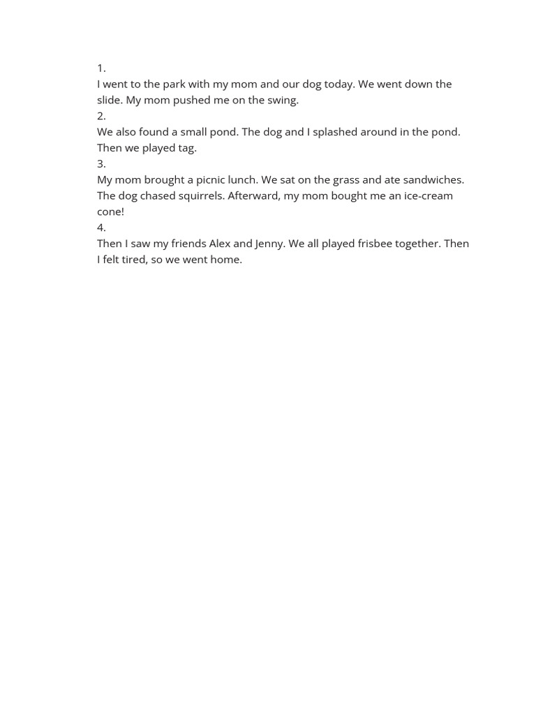 Story #2_ Our Day at the Park | PDF