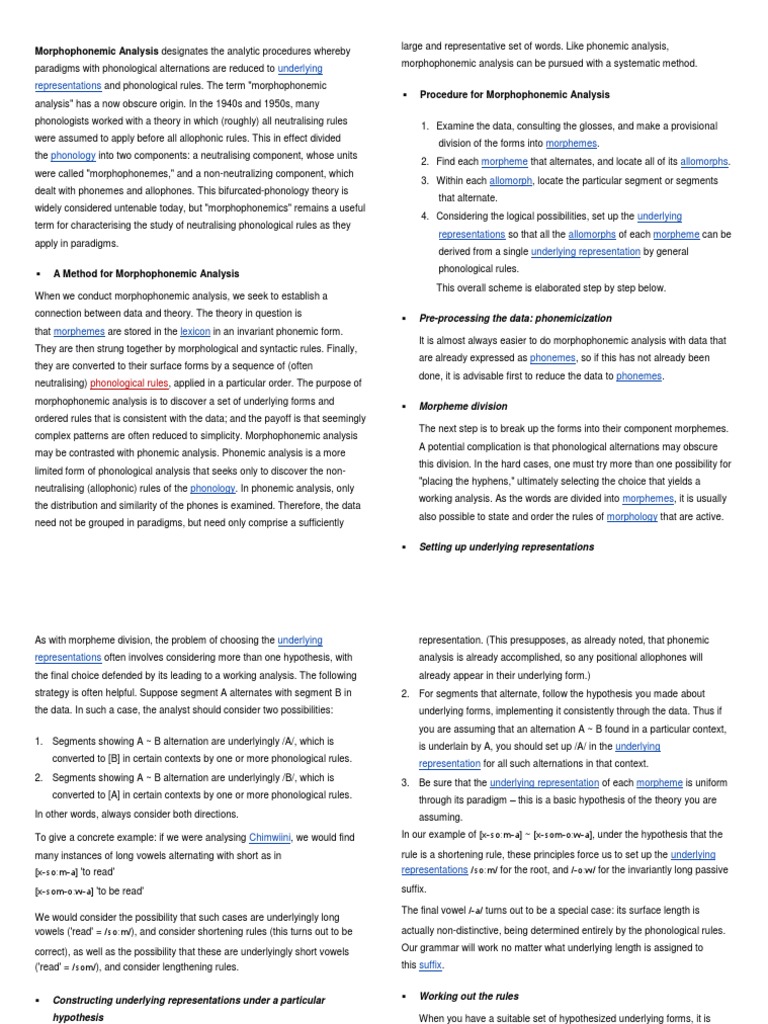 Morphophonemic Analysis | Phoneme | Phonology