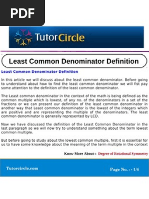 Least Common Multiple Definition