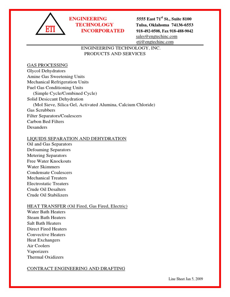 ETI Line Sheet | PDF