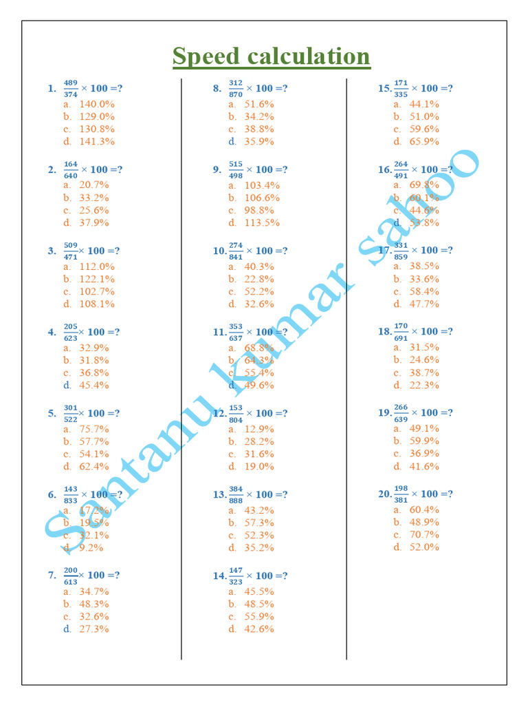 Speed Calculation（7） | PDF | Chess Theory | Chess