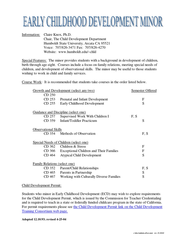 The Child Development Permit Link On The Child Development Training ...