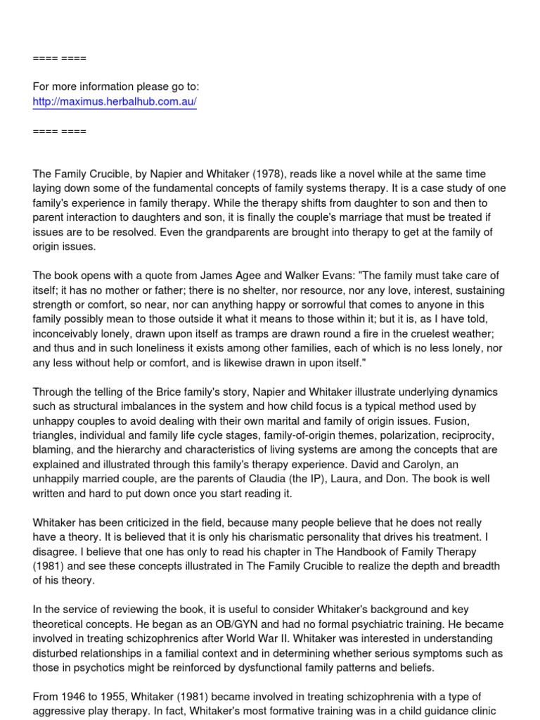 A Review of The Family Crucible | PDF | Family Therapy | Psychotherapy