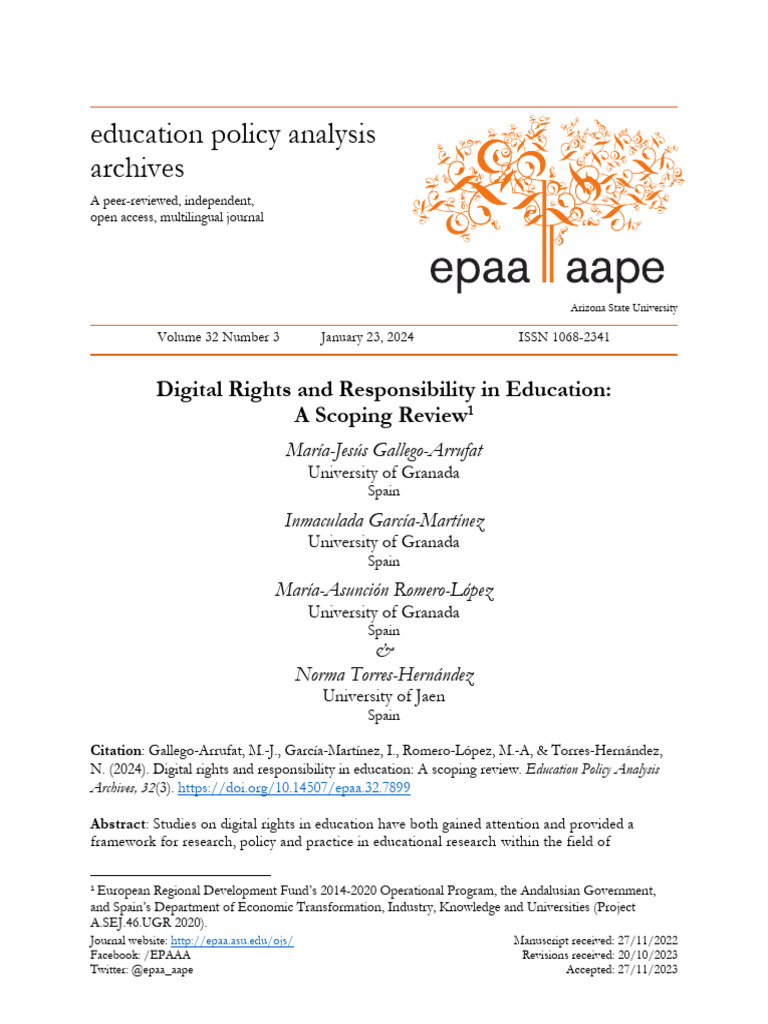Digital Rights and Responsibility in Education a s | PDF