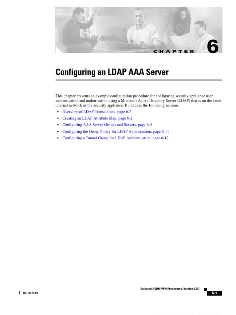 Configuring An LDAP AAA Server: Selected ASDM VPN Procedures, Version 5.2 (1) OL-10670-01 | PDF ...