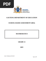 Grade 11 Mathematics SBA 2025 Guide | PDF | Educational Assessment ...