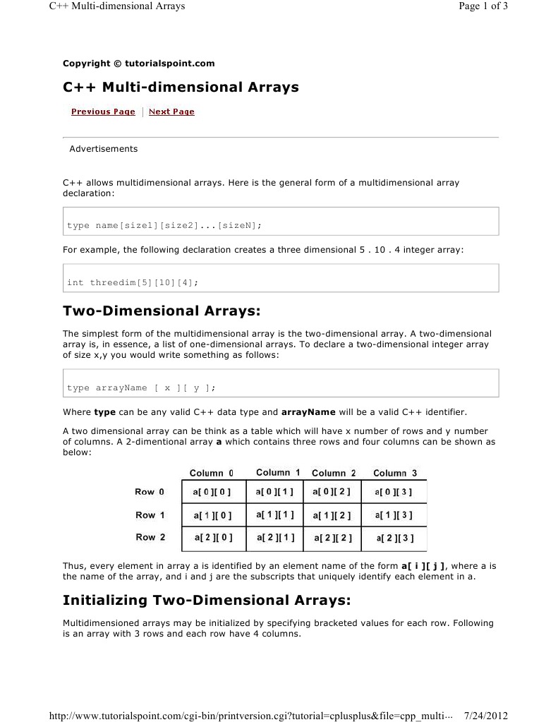 Multi Dim Array | PDF | Array Data Type | Array Data Structure