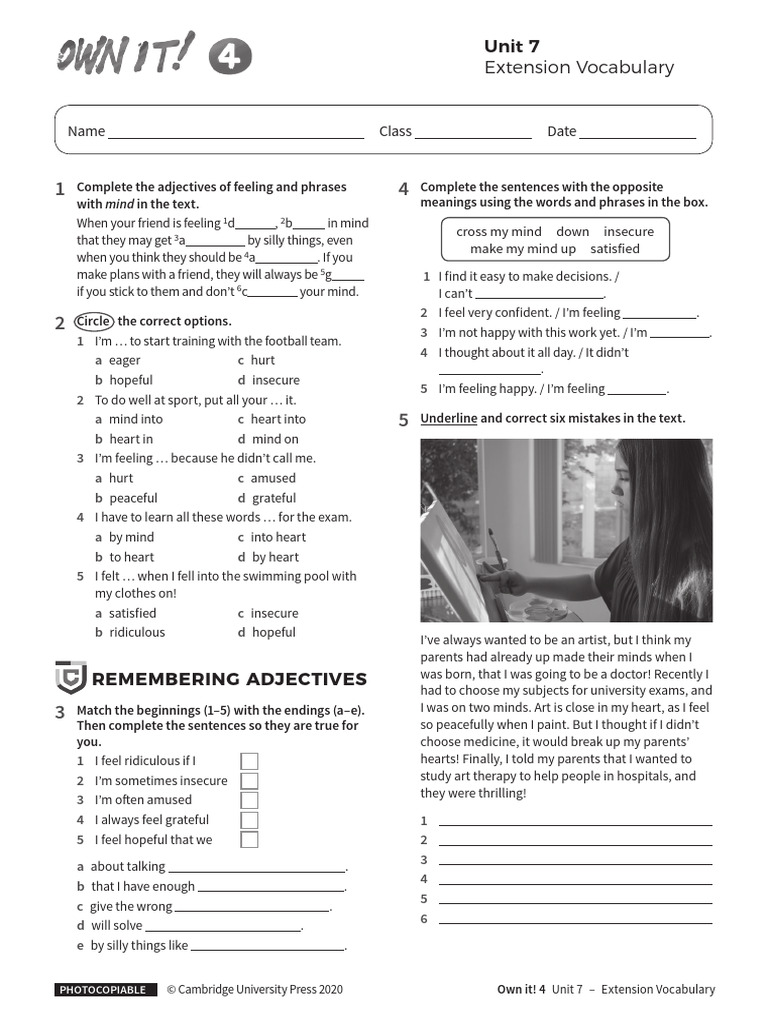 Extension_Vocabulary_Unit7_without_answers | PDF | Linguistics