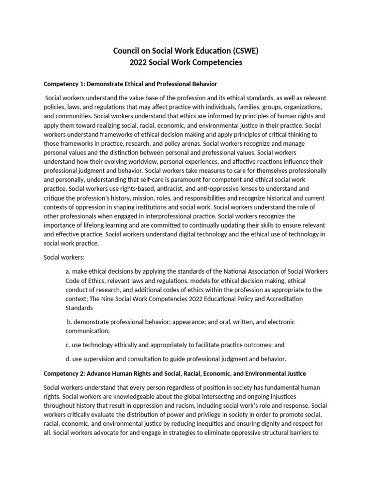 cswe-2022-social-work-competencies | PDF