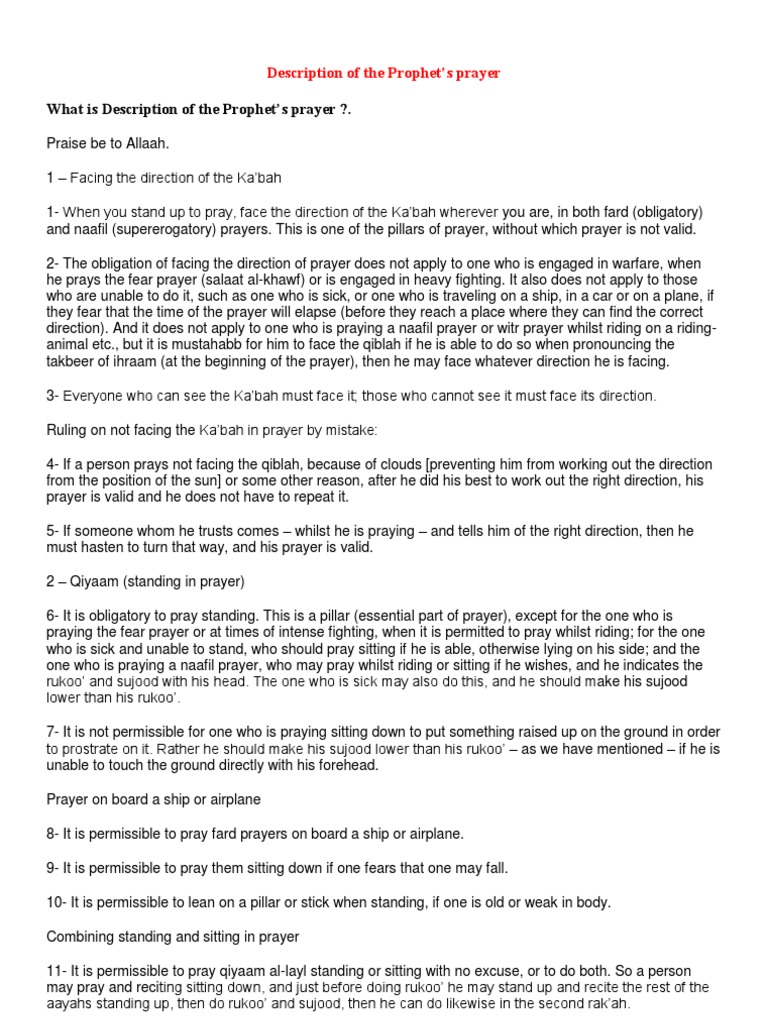 Prophet's Prayer | PDF | Islamic Ethics | Prayer