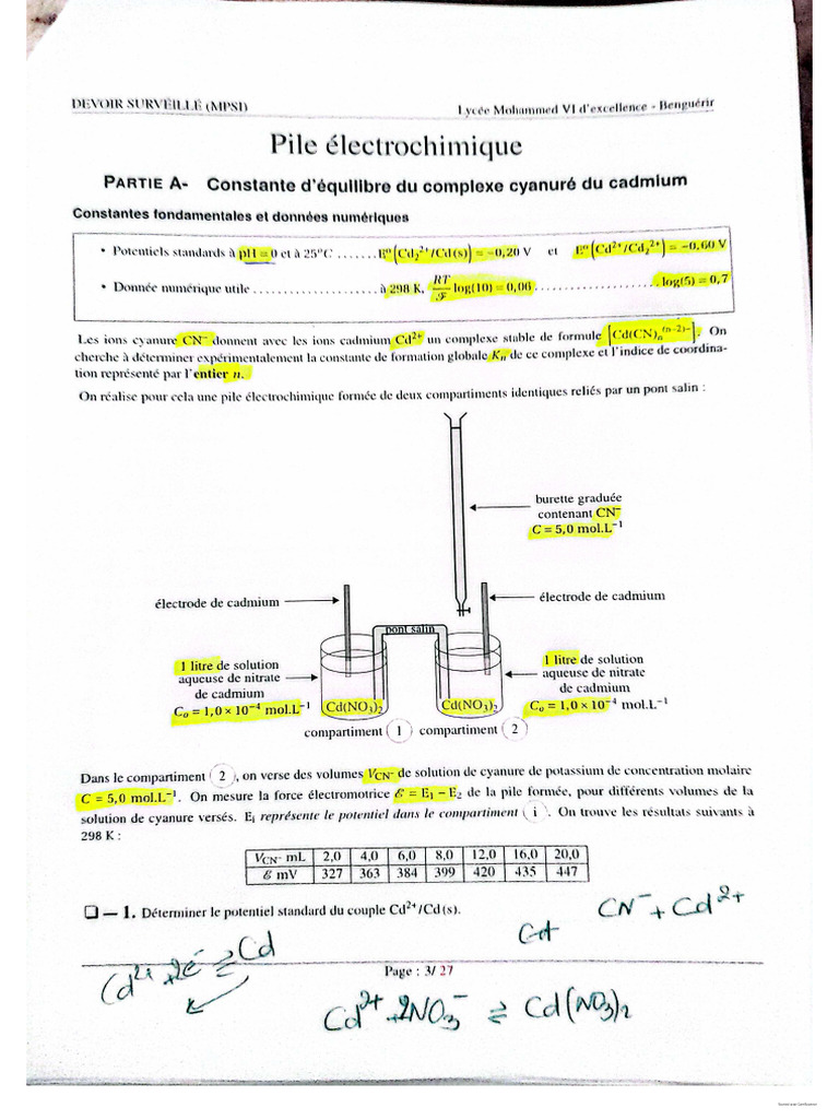 Ds4 2026 Physique Chimie Mpsi | PDF