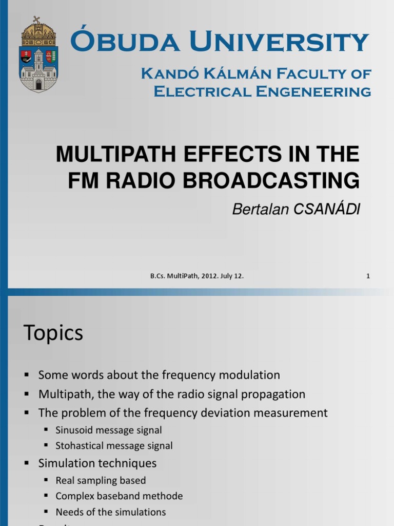 Csanadi MultiPath Final | PDF | Frequency Modulation | Signal ...