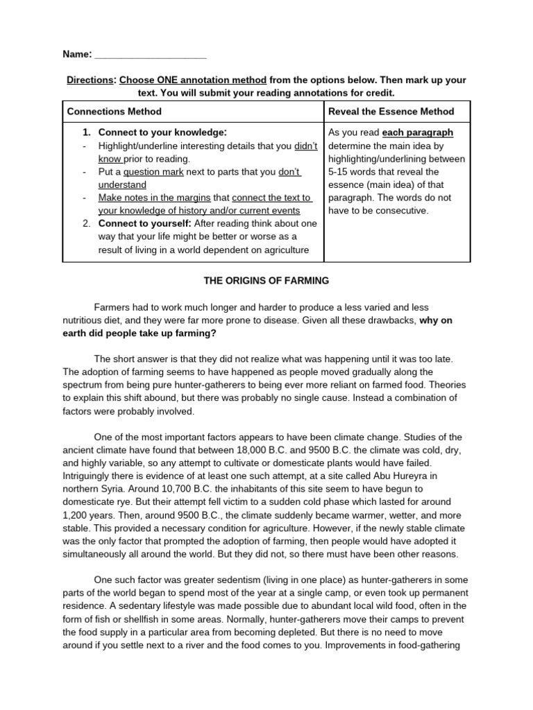 The Origins of Farming | PDF | Agriculture | Hunter Gatherer