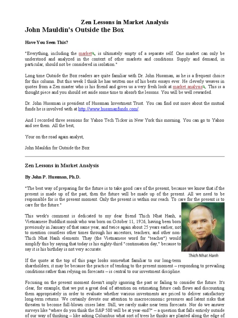 Zen Insights for Market Analysis | PDF | Stock Market | Forecasting