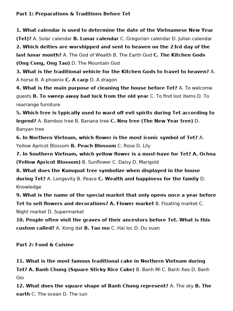 Vietnamese New Year Details | PDF | Foods | Cuisine