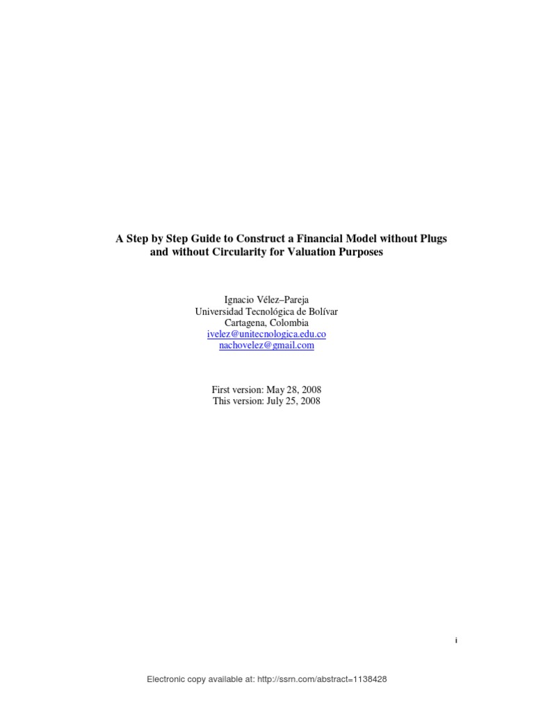 A Step by Step Guide To Construct A Financial Model Without Plugs and ...