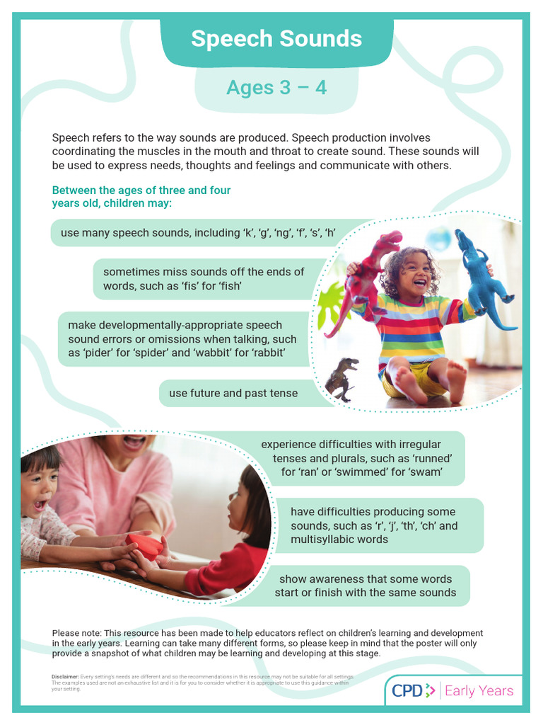 Speech Sounds Ages 3-4 Poster | PDF