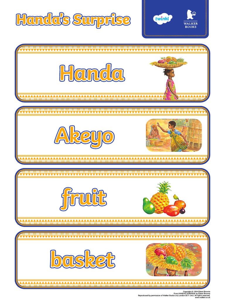 Handas Surprise Word Cards | PDF | Vegan Cuisine | Edible Fruits