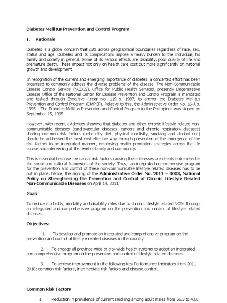 Doh Programs | Non Communicable Disease | Preventive Healthcare