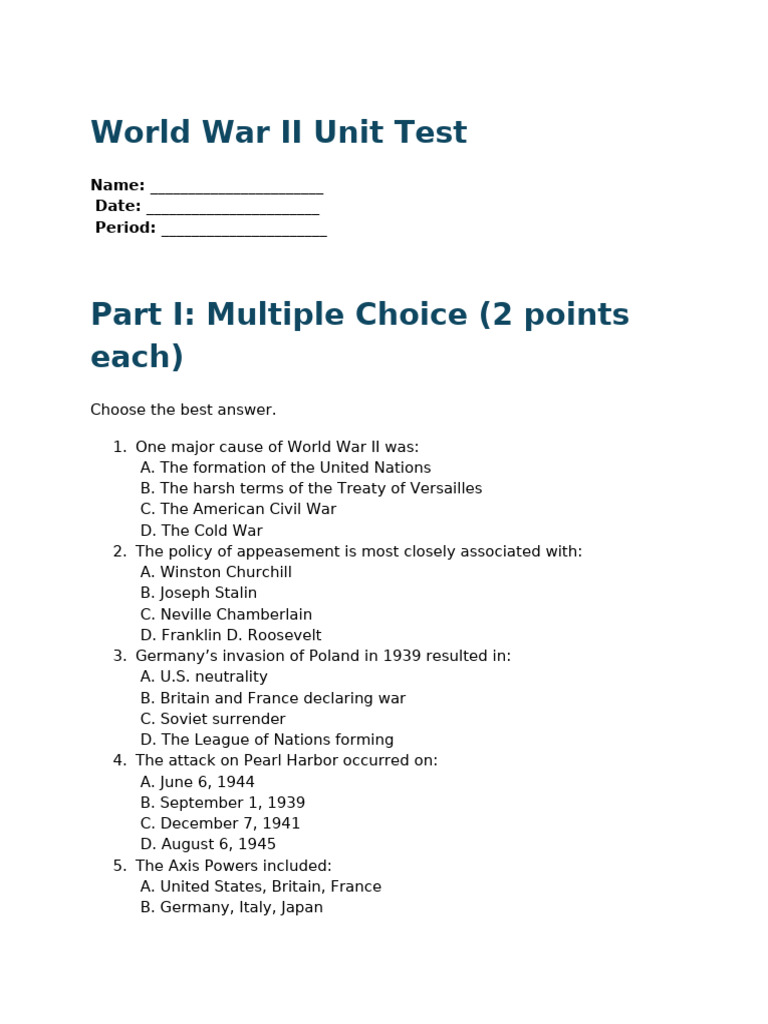 World War2Test | PDF
