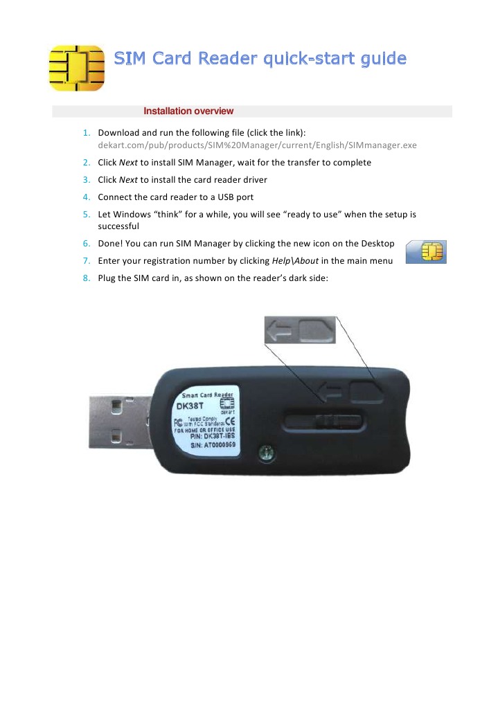 SIM Reader Installation Guide | PDF