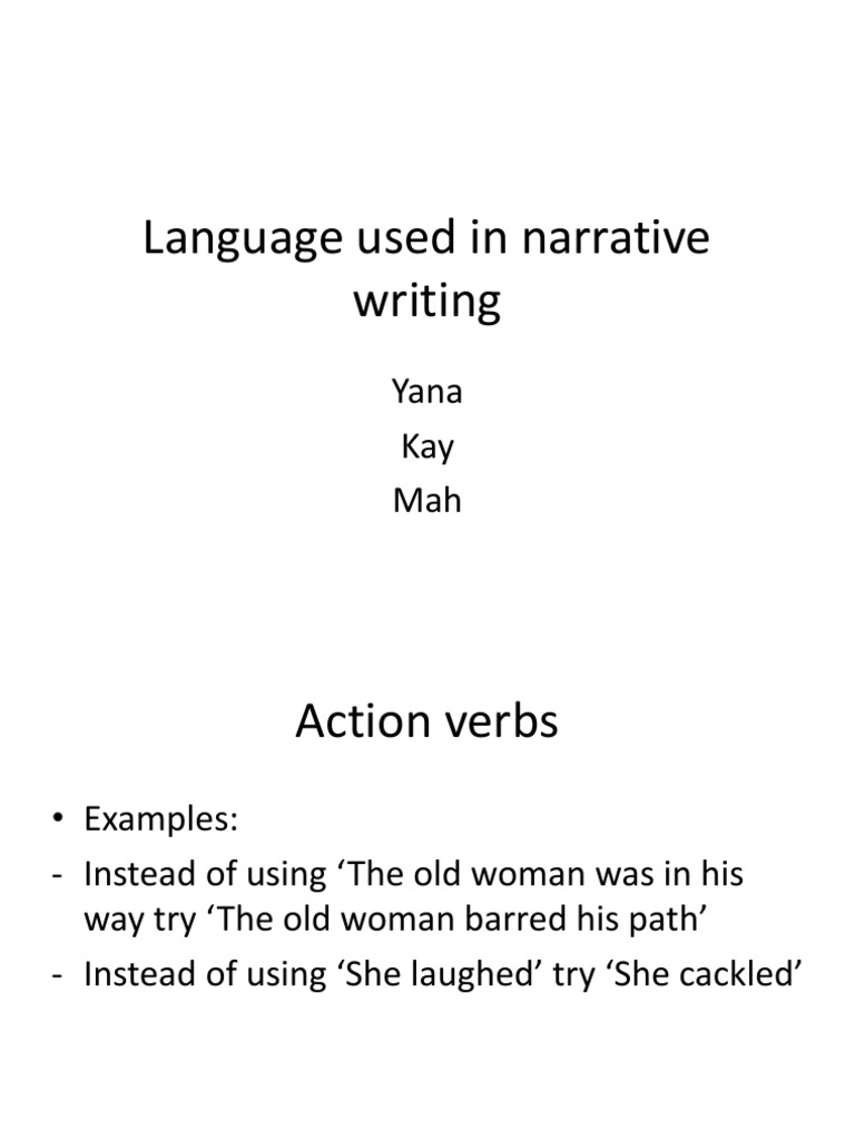 Language Features in Narrative Writing | PDF