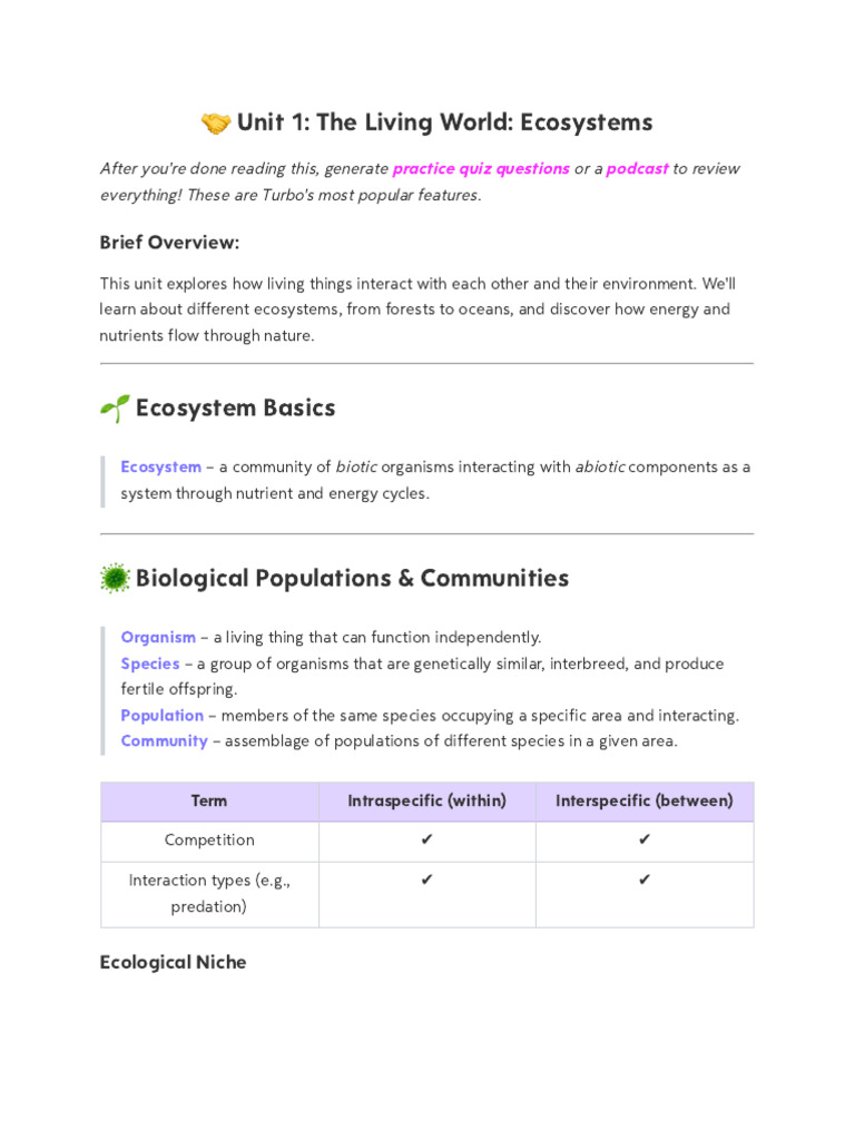 Unit 1 - The Living World - Ecosystems | PDF | Oceans | Primary Production