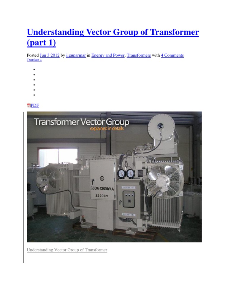 Understanding Vector Group of Transformer Full | PDF | Transformer ...