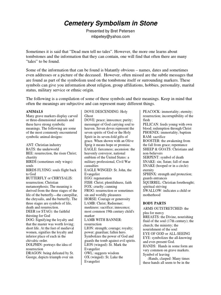 Cemetery Symbols in Stone | PDF | Angel | Jesus