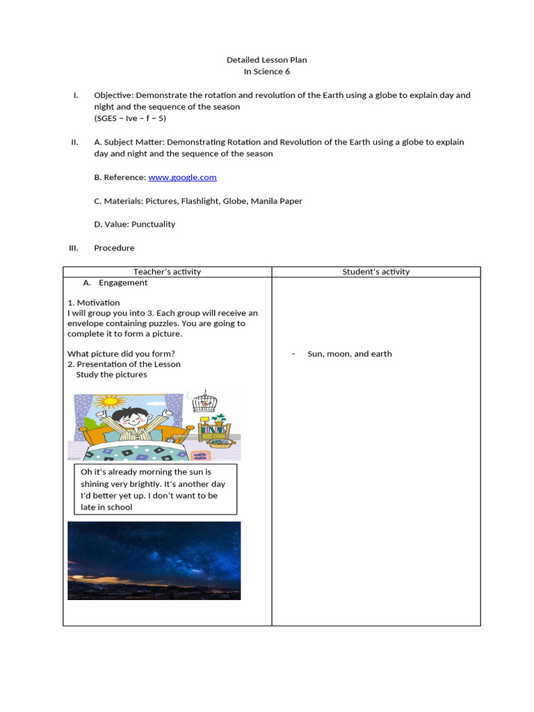 Detailed Lesson Plan | PDF | Rotation | Mechanics