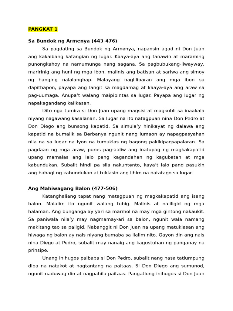 Buod-Ibong Adarna (Saknong 443-729) | PDF
