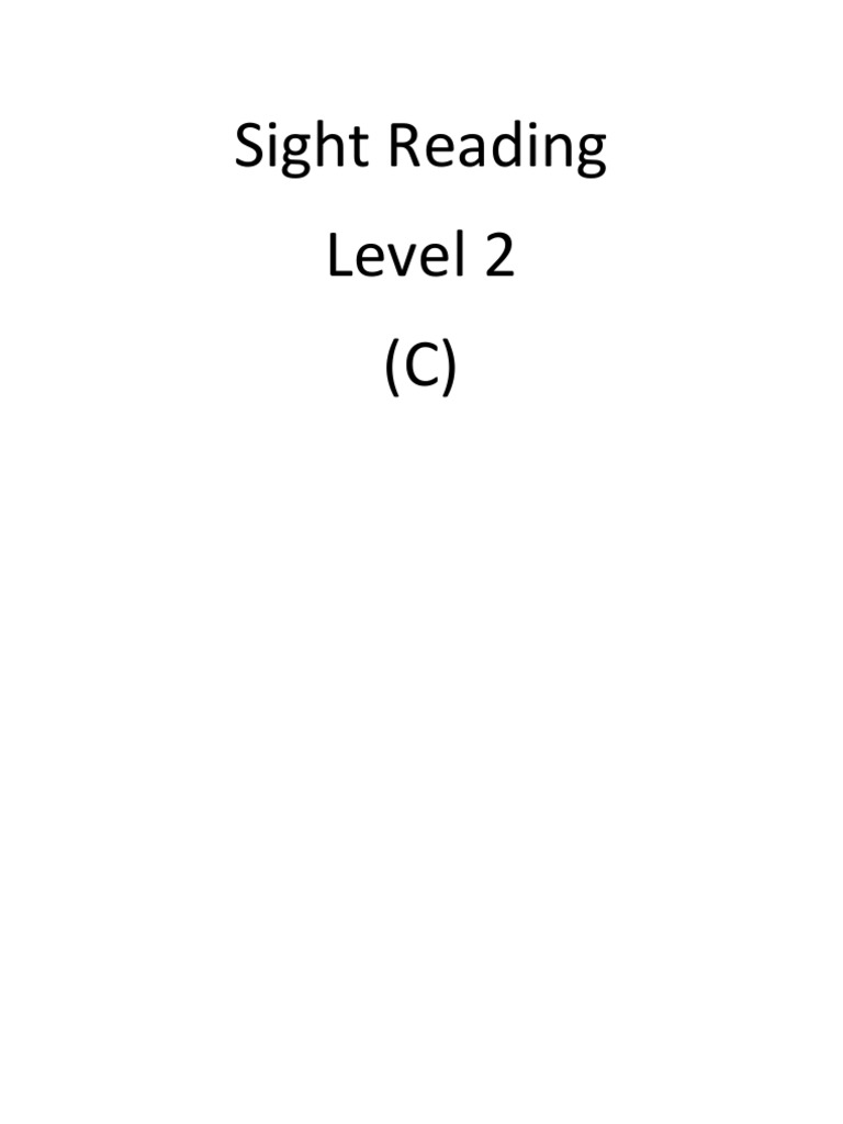 Sight Reading Level 2 (C) | PDF | Text | Cognition