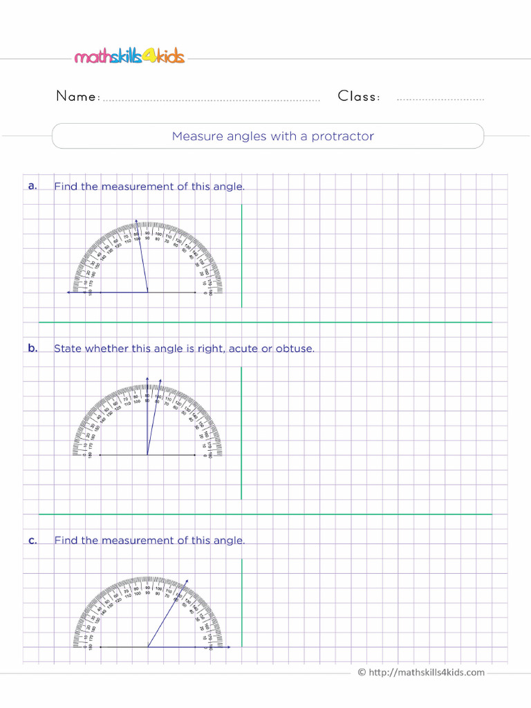 02.Measure Angles With a Protractor | PDF