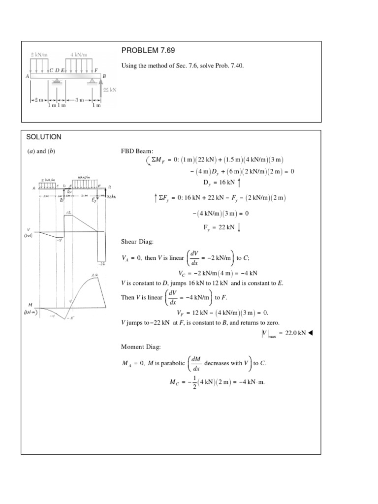 PROBLEM 7.69: Solution | PDF | Bending | Building Engineering