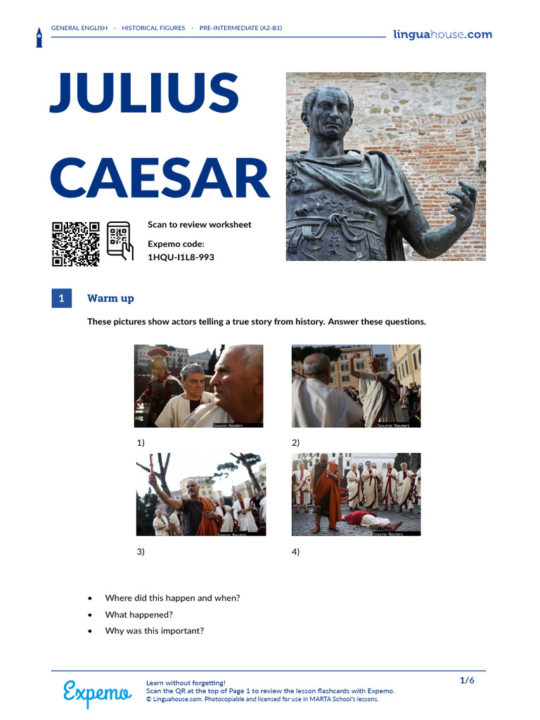 Julius Caesar British English Student A2 B1 | PDF | Julius Caesar ...